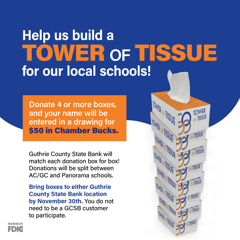 Help us build a Tower of Tissue for our local schools!
